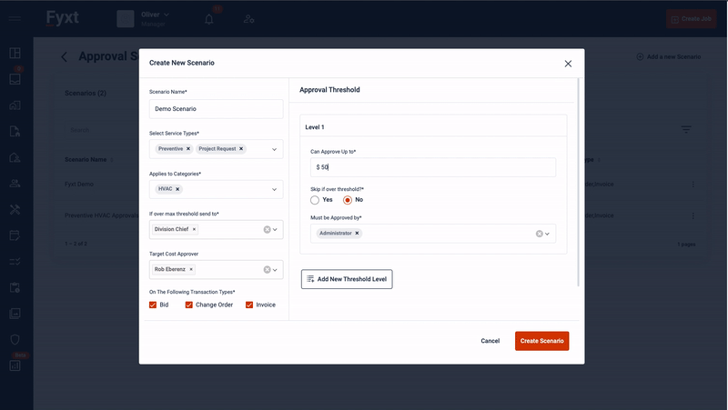 Cost Approval Scenarios